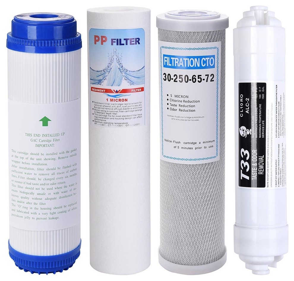 Ro Replacement Filters Fit for 5-Stage Reverse Osmosis System, 4-Piece ...
