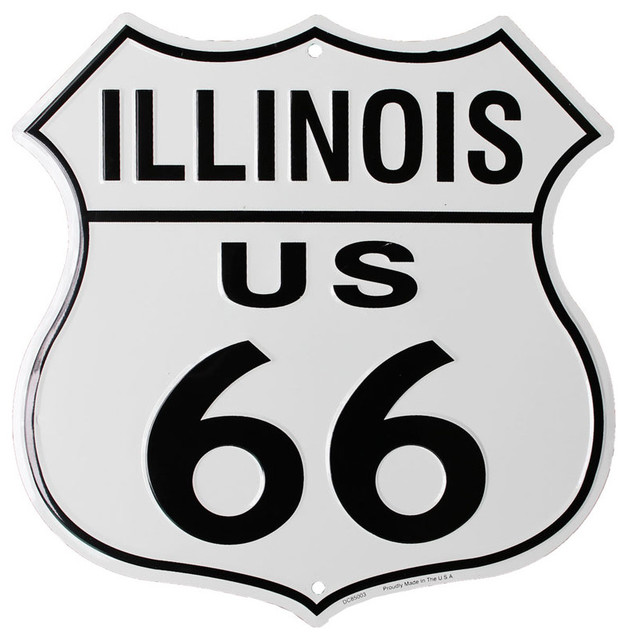 Route 66 Highway Shield, Illinois - Traditional - Novelty Signs - by ...
