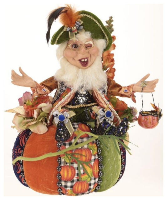 Mark Roberts Fall 2023 Elf On Pumpkin - Contemporary - Holiday Accents ...
