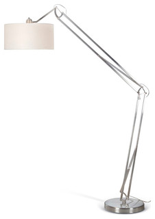 Architect Arched Adjustable Brushed Steel 86" Floor Lamp With Heavy ...