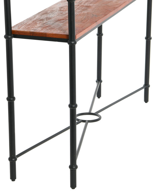Saratoga Rustic Solid Wood and Iron Console Table - Industrial ...