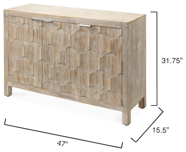 Juniper Three-Door Wood Cabinet - Farmhouse - Accent Chests And ...