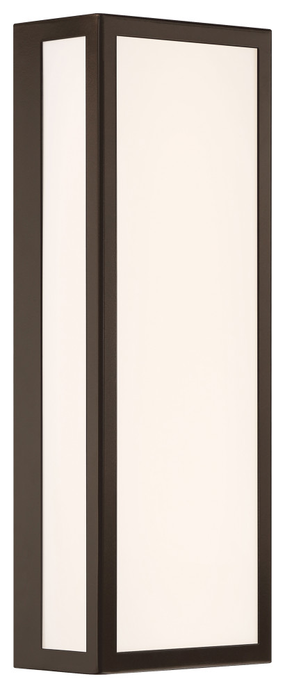 GEO Dual Voltage Tall Outdoor LED Wall Mount, Bronze - Transitional ...