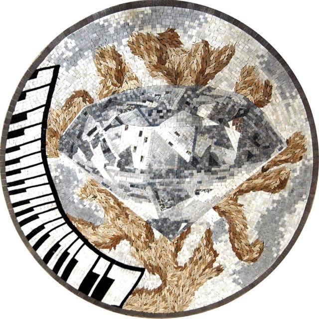 Musical Medallion Mosaic Art, 24" x 24" - Contemporary - Tile Murals ...