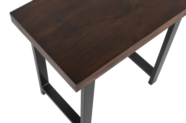 Rustic Wood Industrial side table Black Base - Industrial - Side Tables ...
