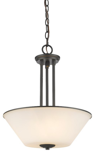 Z-Lite Jarra 3-Light Pendant, Bronze, Matte Opal, 432P-BRZ ...