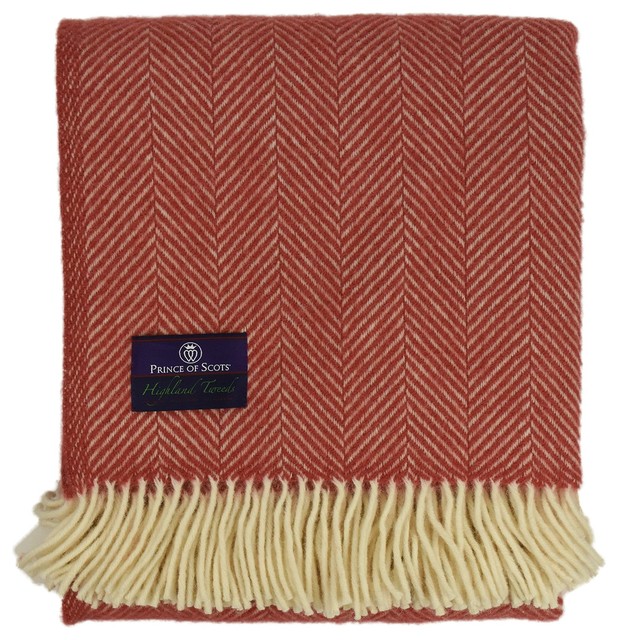 Highland Tweed Herringbone Pure New Wool Throw, Grenadine ...