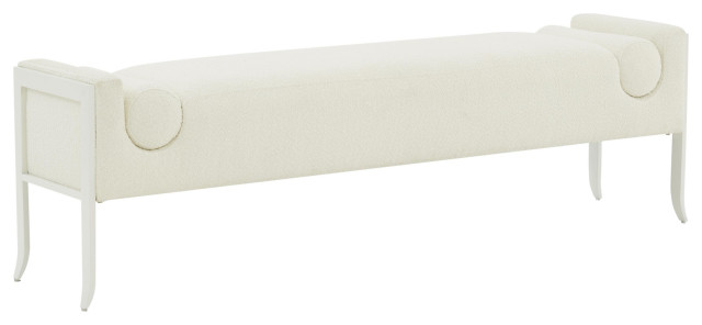 Ines Cream Boucle Bench - Transitional - Upholstered Benches - by TOV ...