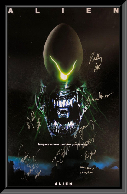 Alien cast signed movie poster, 27x40 inches - Contemporary - Prints ...