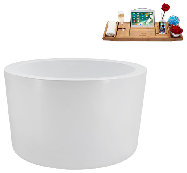 41" Streamline N3760BGL Soaking Freestanding Tub and Tray With Internal ...