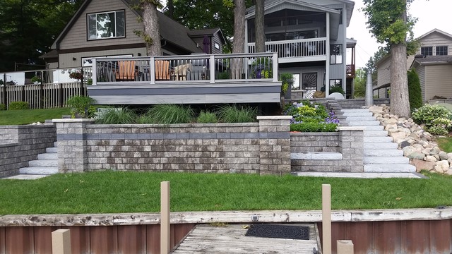 Unilock Ledgestone Step Staircases w/ Oaks Ortana Retaining Walls ...