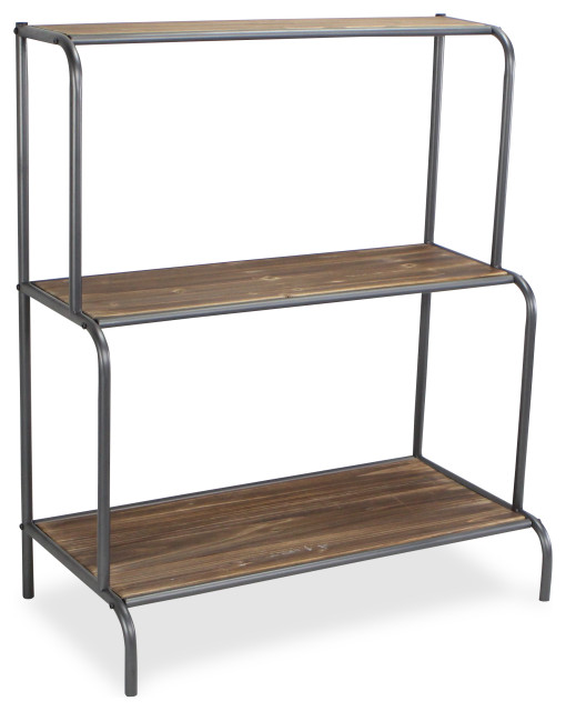 Versatile 3 Tier Wood & Metal Shelf - Industrial - Display And Wall ...