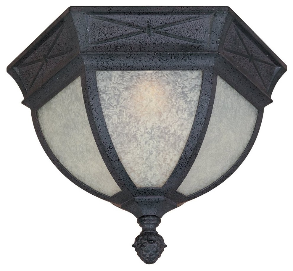 Russet and Tuscan Beige Glass Exterior Flush Mount Ceiling Light ...