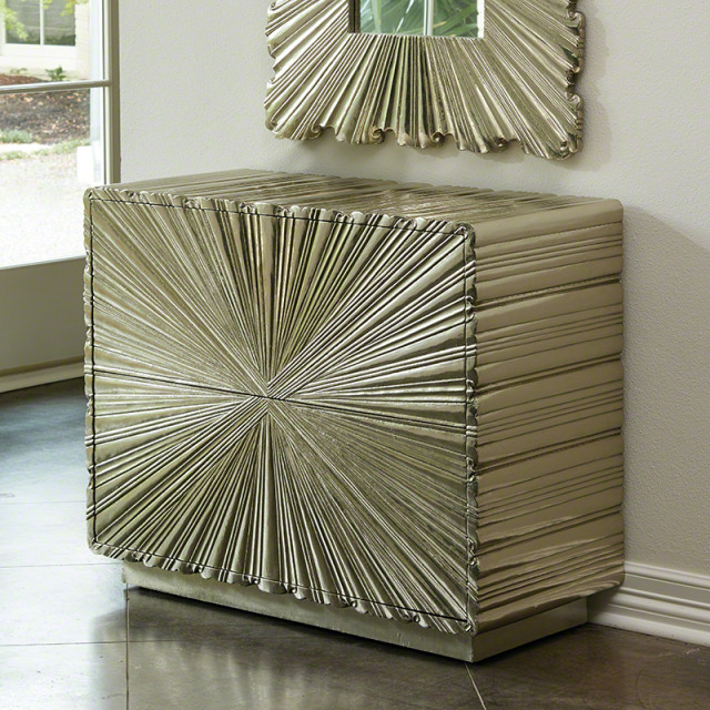Spectacular Ribbed Silver Starburst 2 Drawer Chest - Contemporary ...