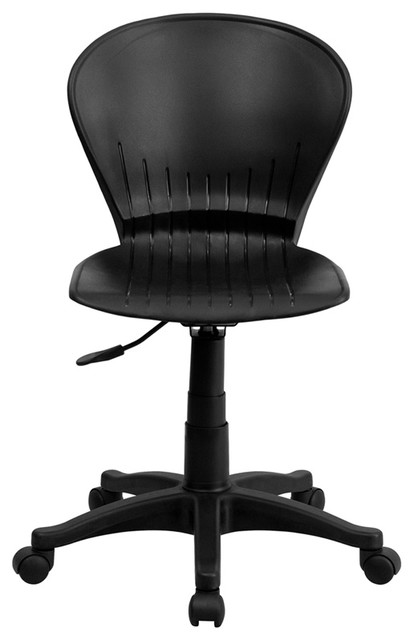 Flash Furniture Mid-Back Black Plastic Swivel Task Chair - Contemporary ...