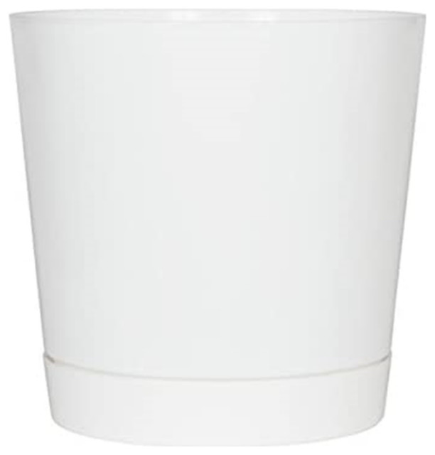 Novelty Full Depth Cylinder Pot, White, 12 Inch - Transitional - Indoor ...