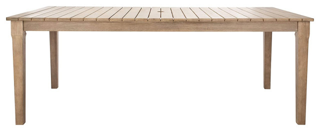 Classic Patio Dining Table, Eucalyptus Wood Construction & Slatted Top ...