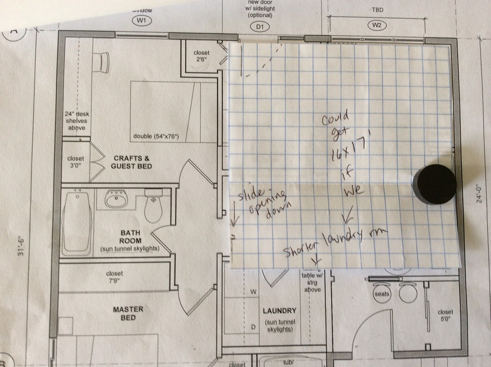 How can I fit a kitchen, dining and living room in a 16' x 16' space??
