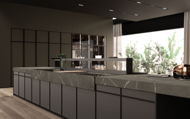LAMINAM Pietra Piasentina Taupe Kitchen - Modern - Kitchen - Los ...