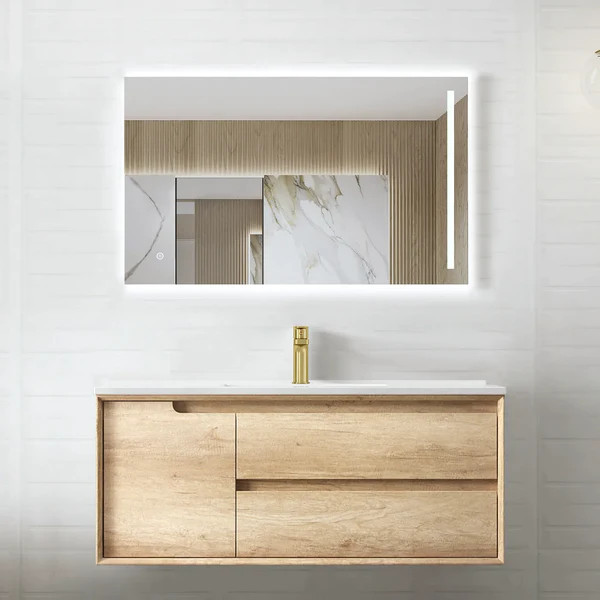 OTTI BYRON NATURAL OAK 1200MM SINGLE BOWL WALL HUNG VANITY - Sydney - by Austpek Bathrooms ...