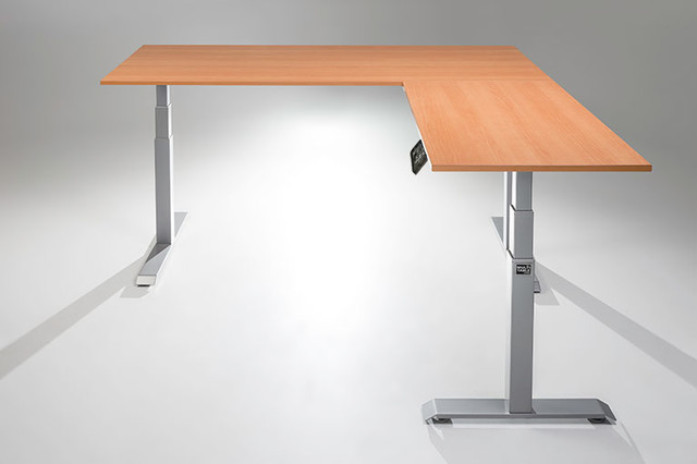 Adjustable Height L-Shaped Standing Desks - Industrial - Home Office ...