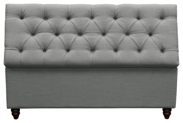 Park Ave Tufted Storage Trunk, Gray - Traditional - Accent And Storage ...