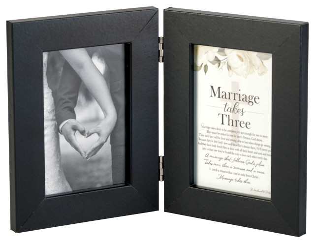 Marriage Takes Three Double Photo Frame - Transitional - Picture Frames ...