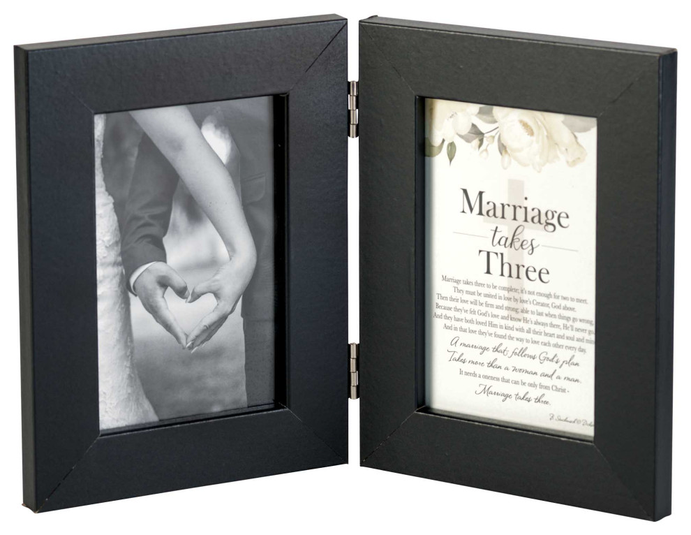 Marriage Takes Three Double Photo Frame - Transitional - Picture Frames ...