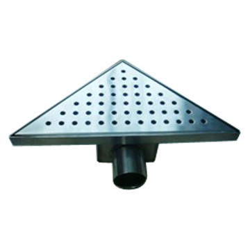 Triangular shaped corner shower drain