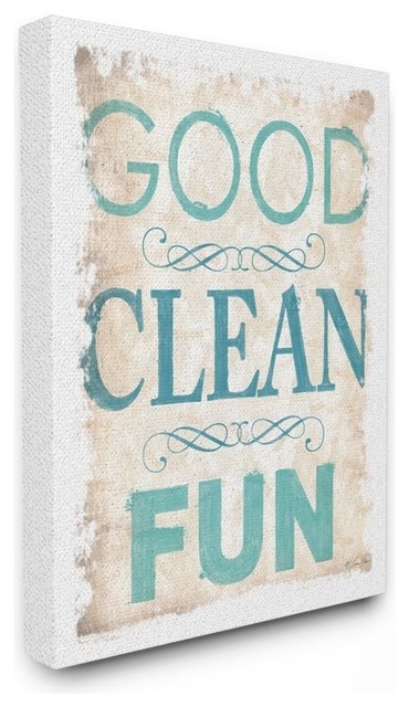Blue and Tan Good Clean Fun Burlap Texture Typography, 16"x20 ...