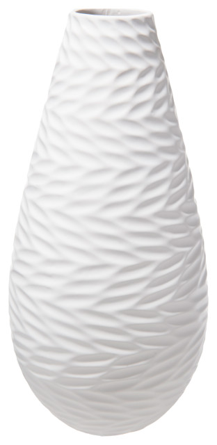 Round Ceramic Vase Matte White Finish - Transitional - Vases - by Urban ...