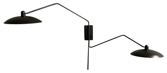 Ridgeline LED Wall Swing Lamp, Black - Transitional - Swing Arm Wall ...