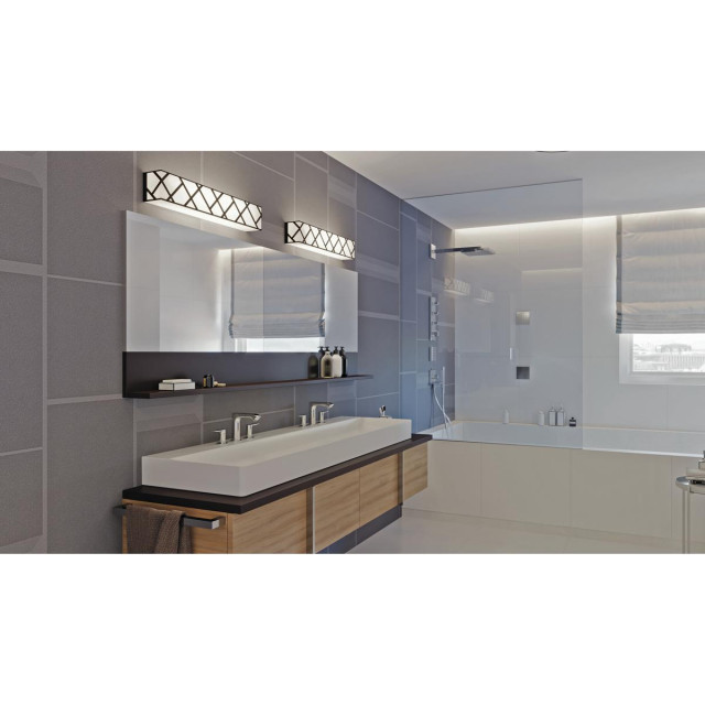 Haven 2 Light Bathroom Vanity Light, Black - Transitional - Bathroom ...