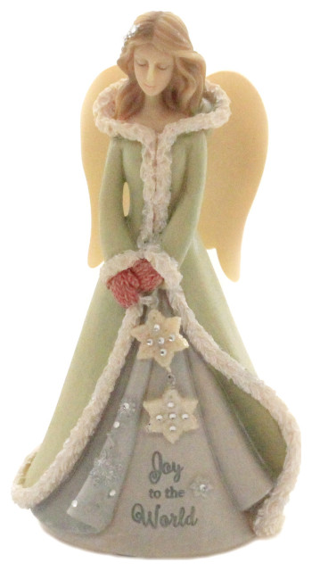 Foundations JOY TO THE WORLD ANGEL Polyresin Stars Wings 6004091 ...