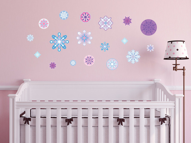 Frozen Inspired Snowflake Fabric Walll Decals, Set of 18 Snowflakes ...