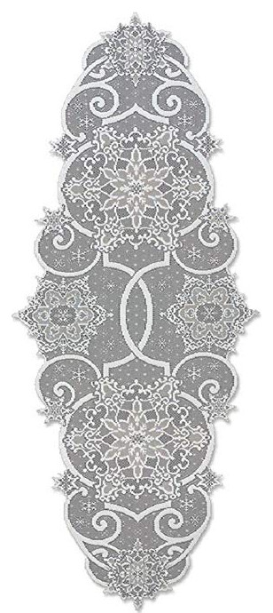 Heritage Lace Snowflake 19x65 Runner in White, 19" x 65" - Traditional ...