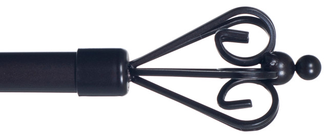 Lavish Home Crown Curtain Rod 3/4 inch, Rubbed Bronze - Traditional ...