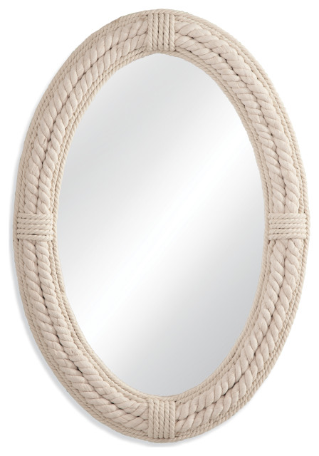White Rope Wall Mirror Mila Horizontal Vertical Hanging - Beach Style ...