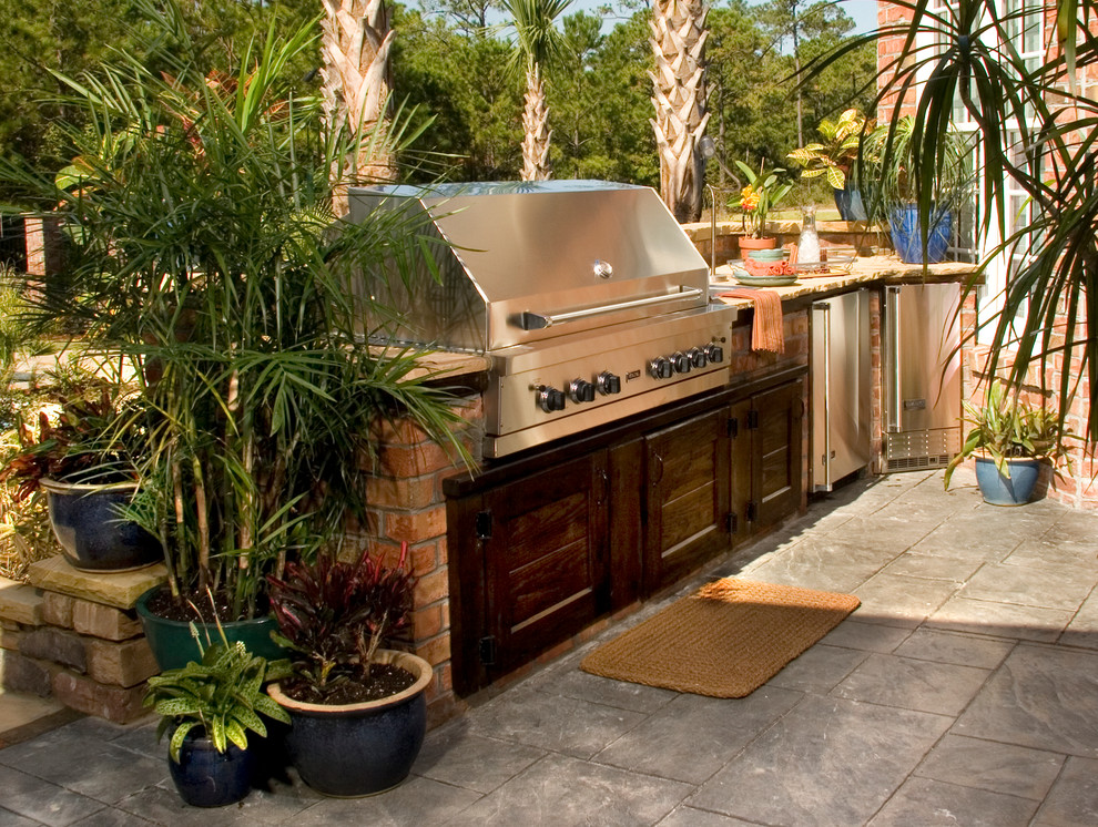 Outdoor Kitchen - Tropical - Patio - Wilmington - by Tongue & Groove ...