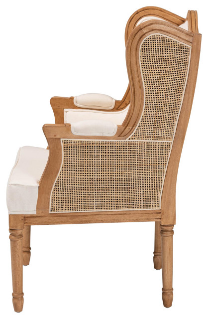 Cain Accent Chair, Beige/Honey Brown - Tropical - Armchairs And Accent ...