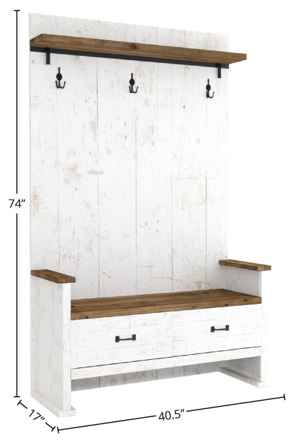 Provence 41" Wide 2 Drawer Hall Bench - Farmhouse - Hall Trees - by LH ...