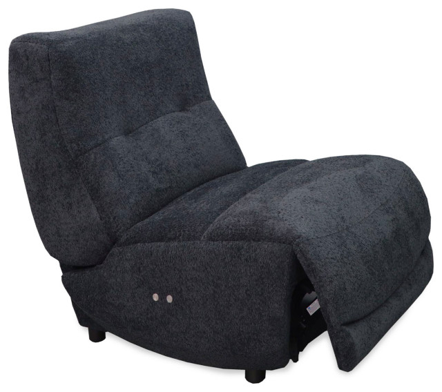 Divani Casa Basil Modern Dark Grey Fabric Small Electric Recliner Chair ...