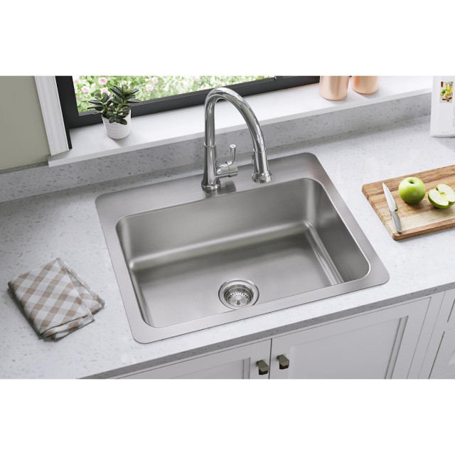 DSESR12722 Dayton Stainless Steel 27" x 22" x 8", Dual Mount Sink ...
