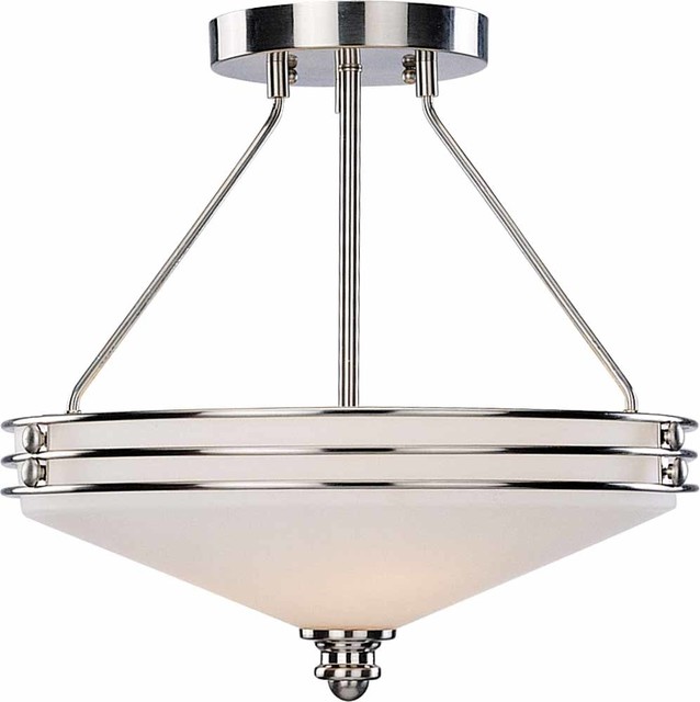 Volume Lighting Avila 3-Light Brushed Nickel Semi-Flush Ceiling Mount ...