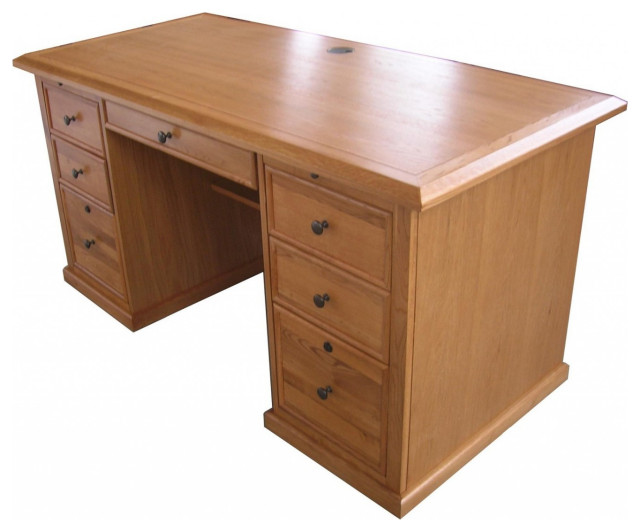 Classic Harvest Oak Hardwood Desk - Transitional - Desks And Hutches ...