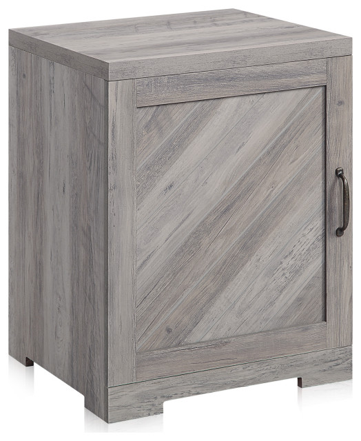 Modern Farmhouse End Table, Nightstand Or Cabinet With Front Door ...