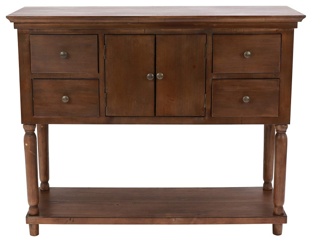 Elegant Console Table, Rounded Carved Legs With Center Cabinet and ...