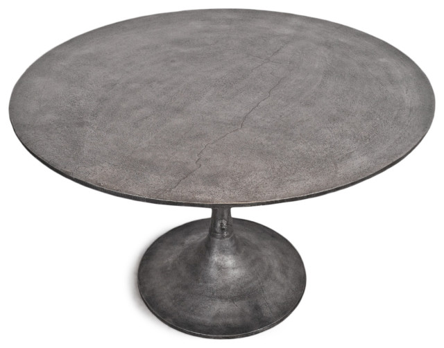 Gunmetal Round Dining Table, 48" - Industrial - Dining Tables - by ...
