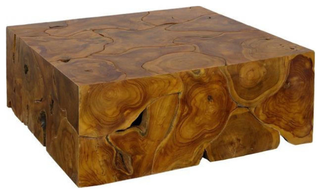 Teak Slice Coffee Table - Rustic - Coffee Tables - by Lighting Reimagined | Houzz