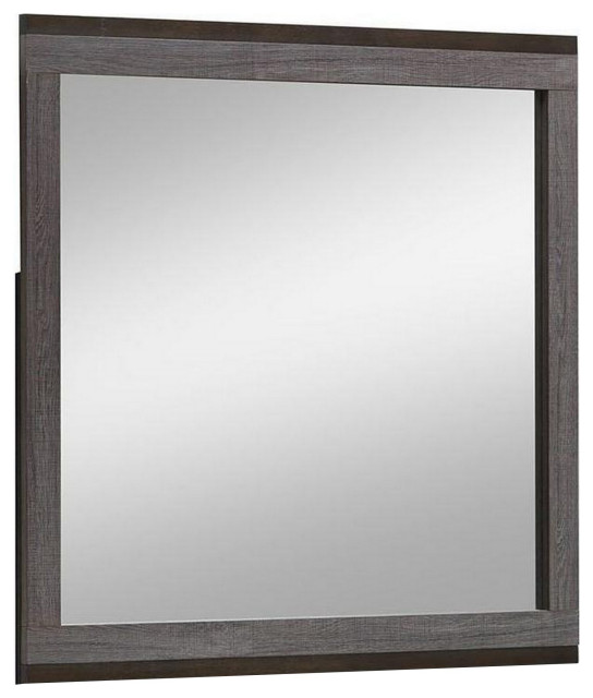 Manvel Contemporary Mirror, Two Tone Antique Gray - Farmhouse - Wall ...
